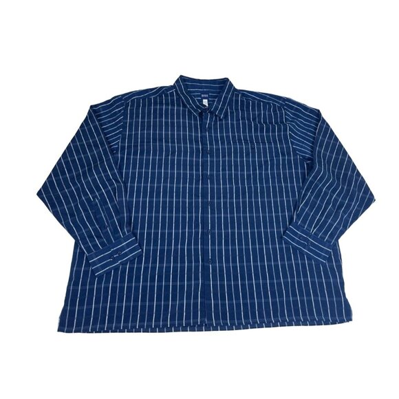 Basic Editions | Shirts | Basic Editions Shirt Blue Plaid Long Sleeve Button Up Collard Mens ...